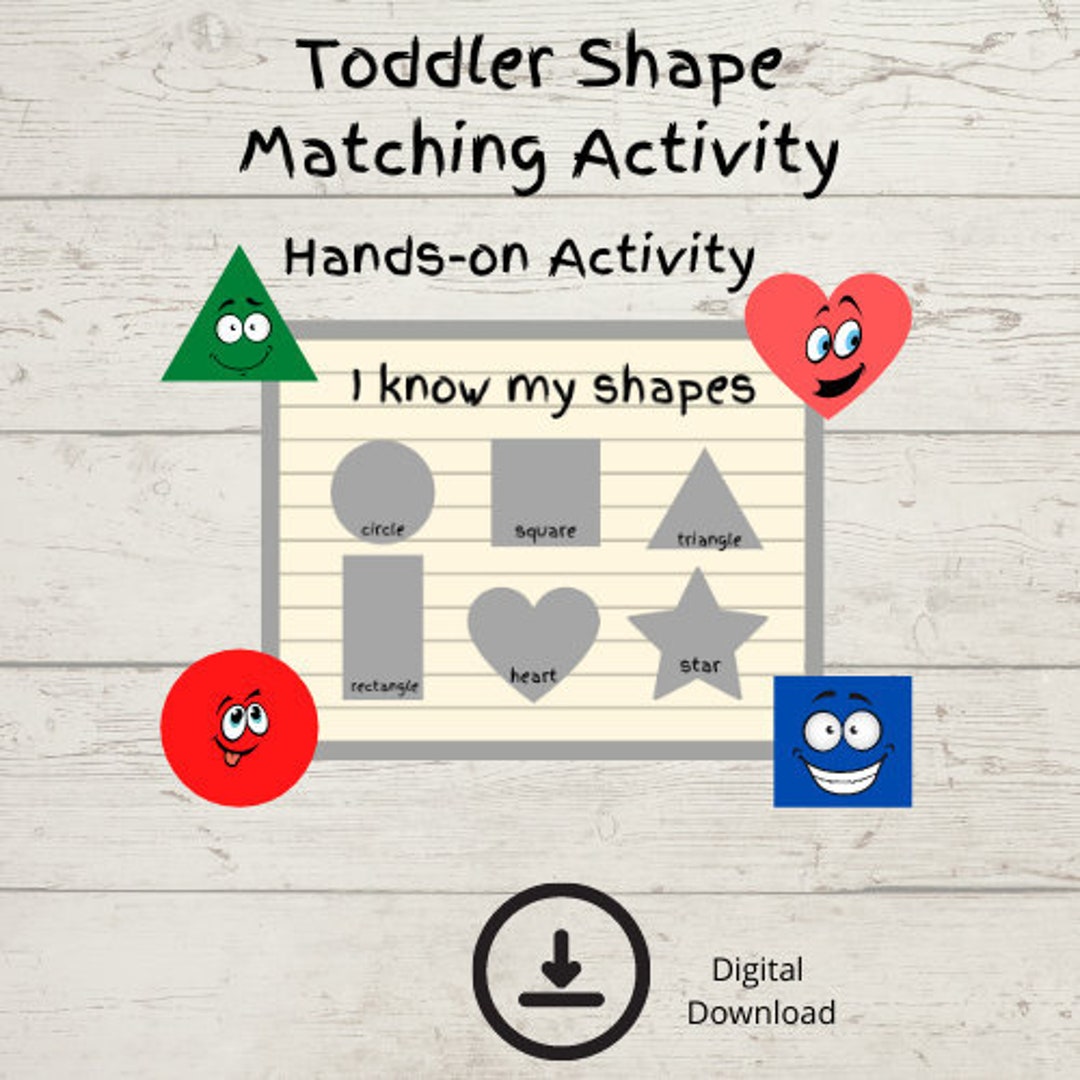Toddler Learning Activity | Shape Matching | Digital Download | Hands ...