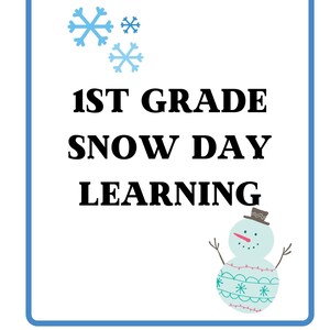 Learning Printable | Snow Day Learning| Homeschool Printable | 1st ...