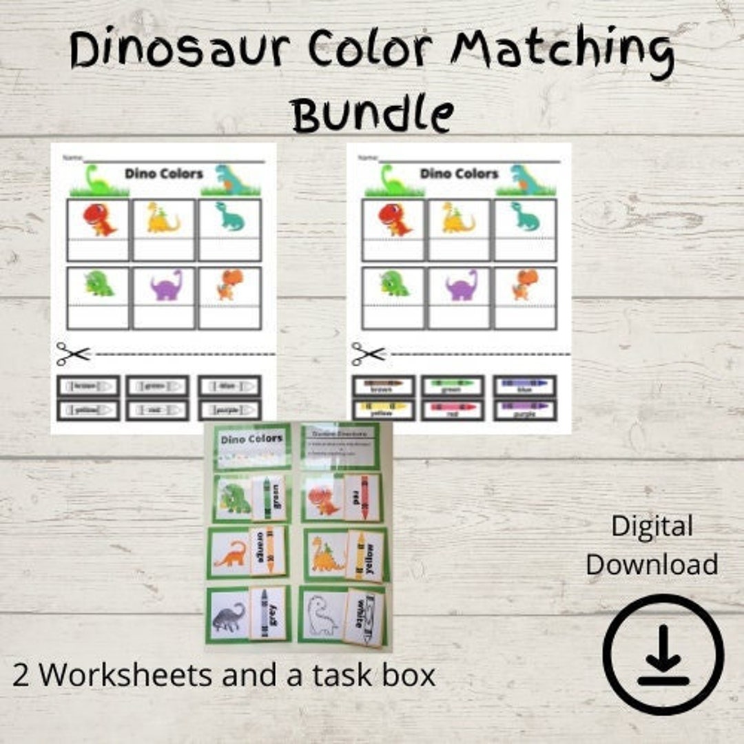 Homeschool Printables | Dinosaur Themed | Colors and Color Words | Task ...