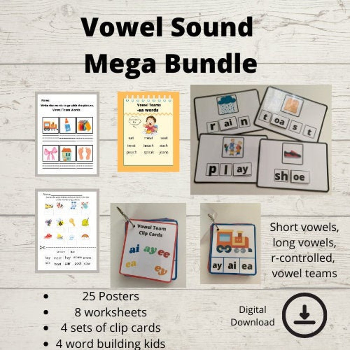 Homeschool Printables | Phonics/vowel Sounds Mega Bundle | 25 Posters ...