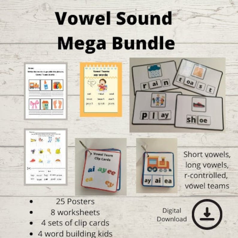 Homeschool Printables | Phonics/vowel Sounds Mega Bundle | 25 Posters ...