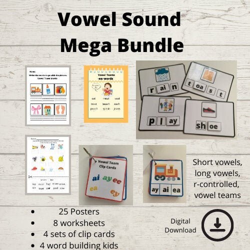 Homeschool Printables | Phonics/vowel Sounds Mega Bundle | 25 Posters ...