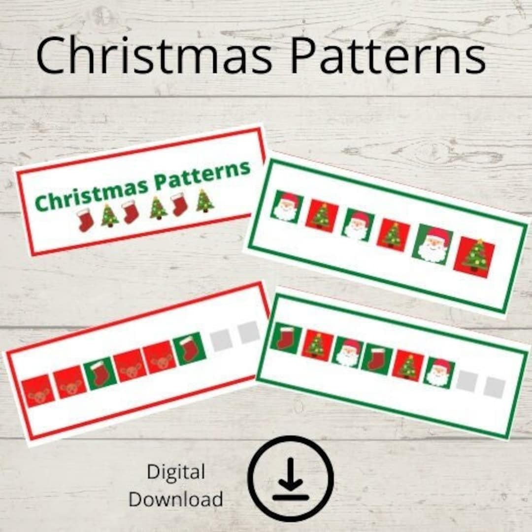 Homeschool Printables | Christmas Patterns | Digital Download | Pre-k ...