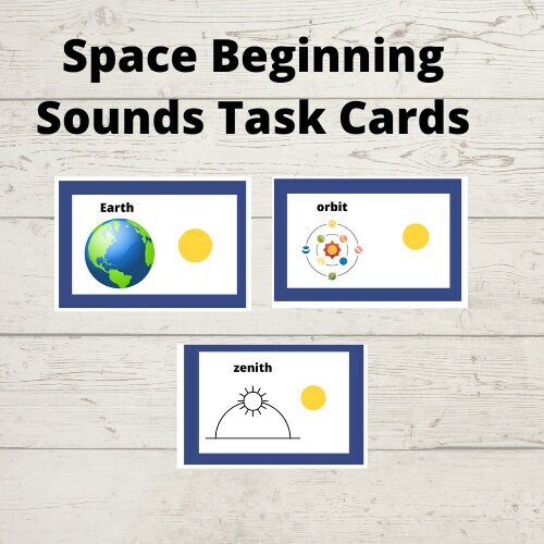 Space Beginning Letter Sounds Task Cards | Toddler & Preschool Learning ...