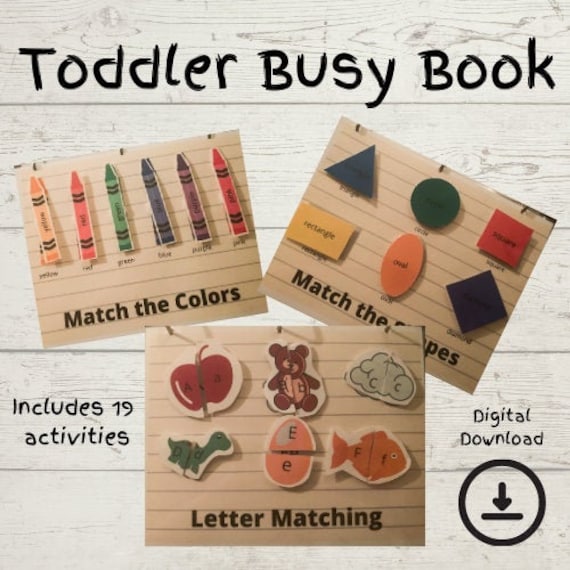 Toddler/preschool Busy Book Digital Download 19 Activities | Etsy