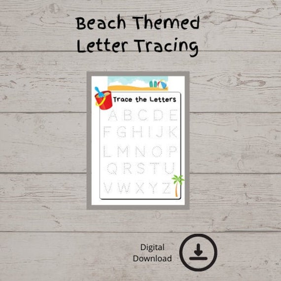 Preschool Printables Beach Themed Letter Tracing Toddler | Etsy