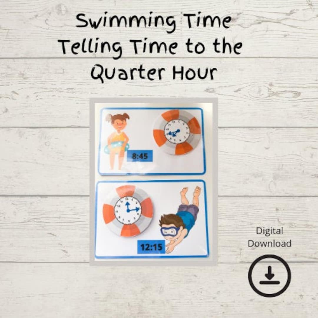 Homeschool Printables | Swimming Time | Telling Time to the Quarter ...