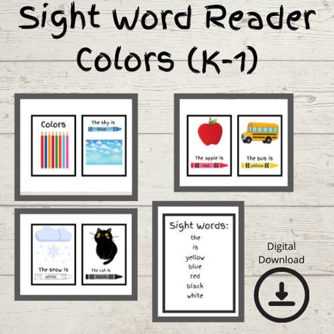 Homeschool Printables | Colors Sight Word Reader | Digital Download ...