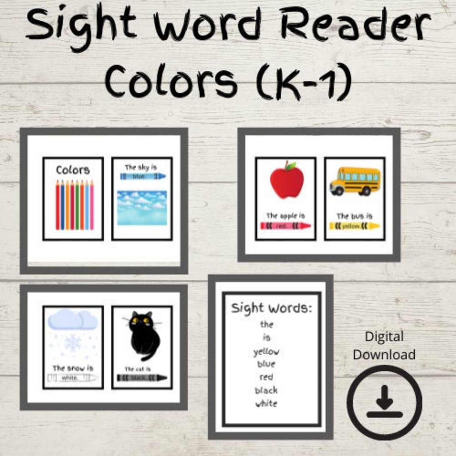 Homeschool Printables | Colors Sight Word Reader | Digital Download ...