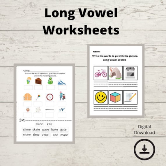 Homeschool Printables Long Vowel Worksheets Digital | Etsy