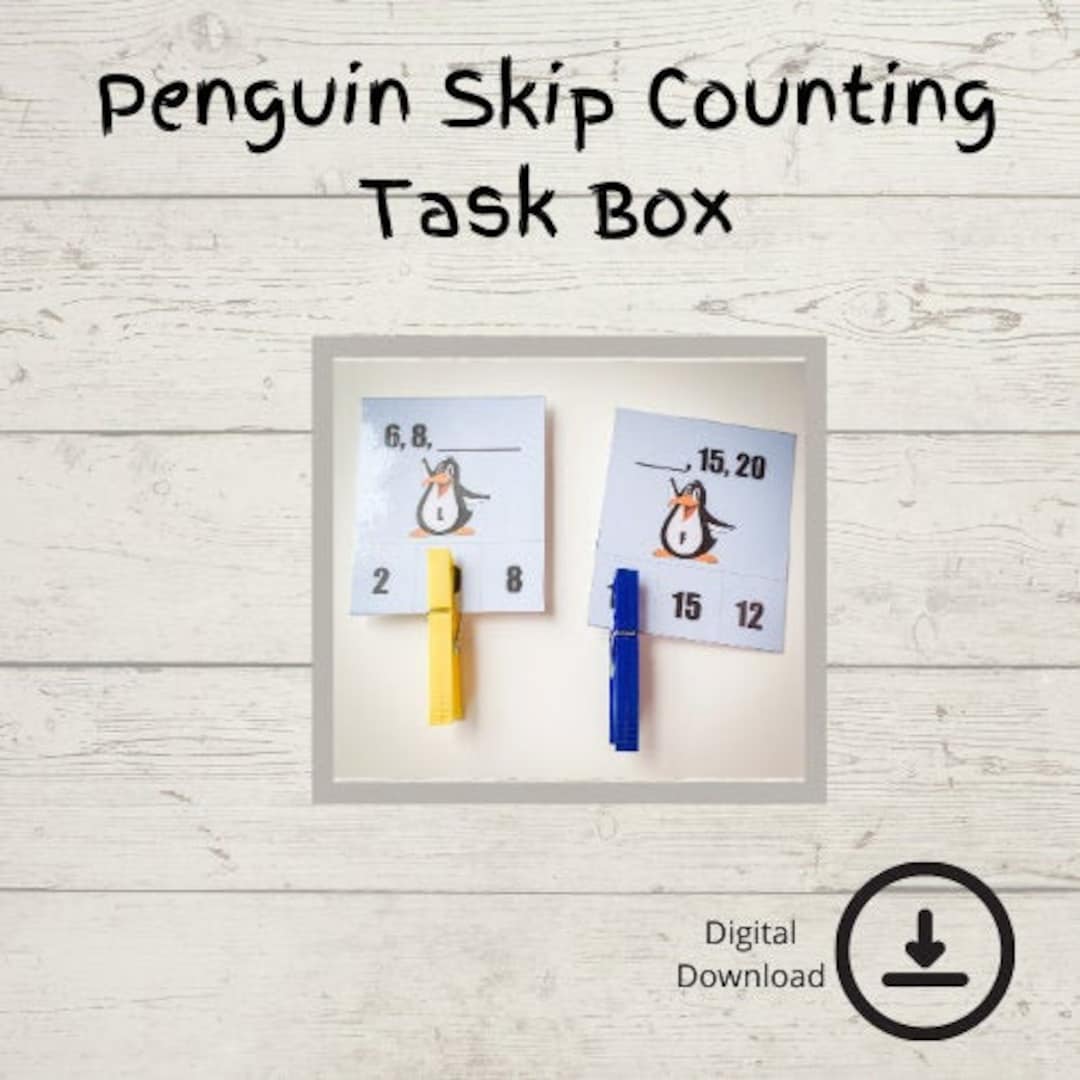 Penguin Themed Skip Counting Center/task Box | Digital Download ...