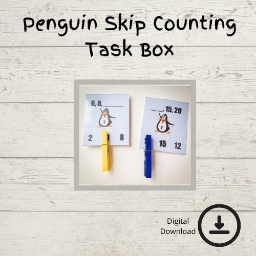 Penguin Themed Skip Counting Center/task Box | Digital Download ...