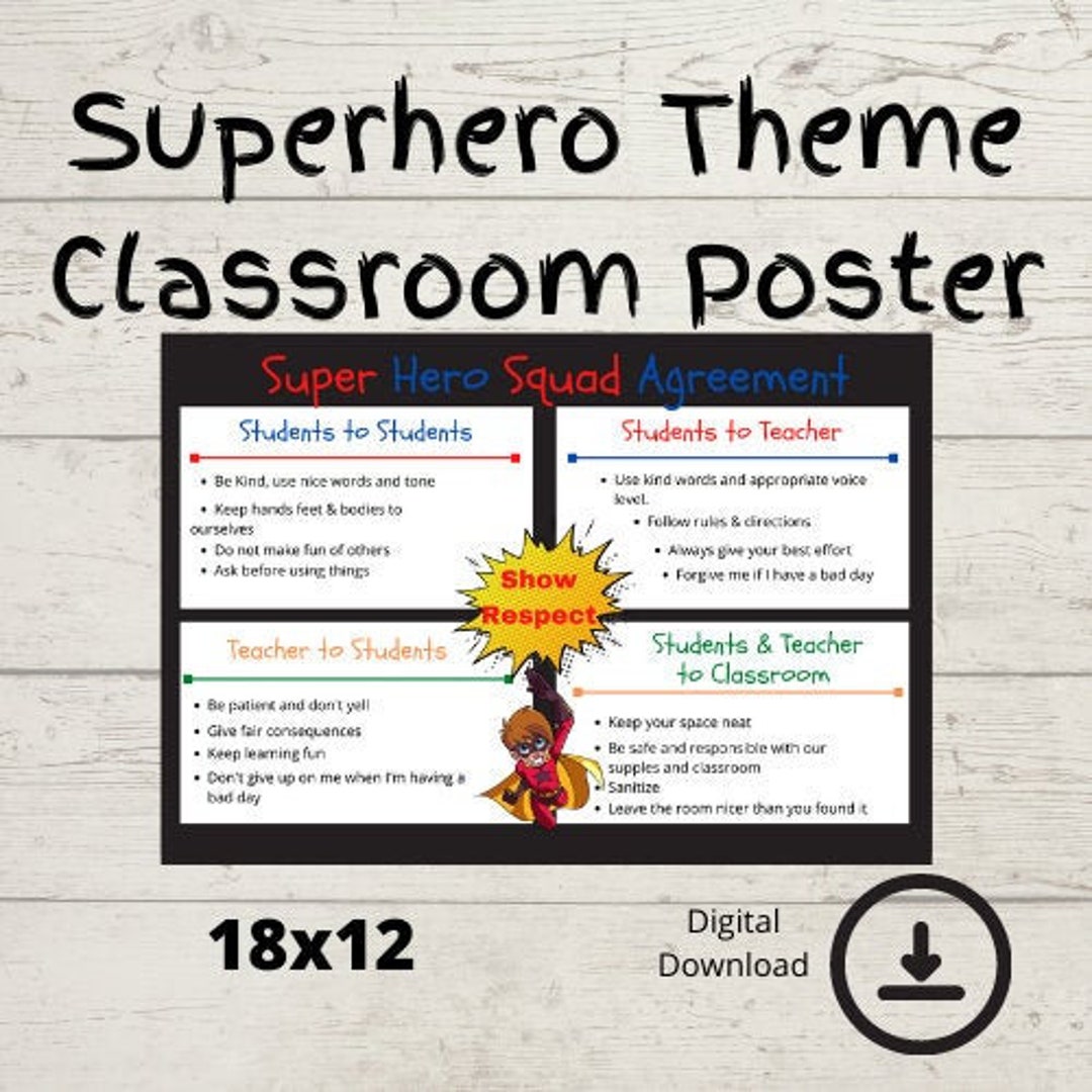 Classroom Resources | Super Hero Squad Agreement | Superhero Classroom ...