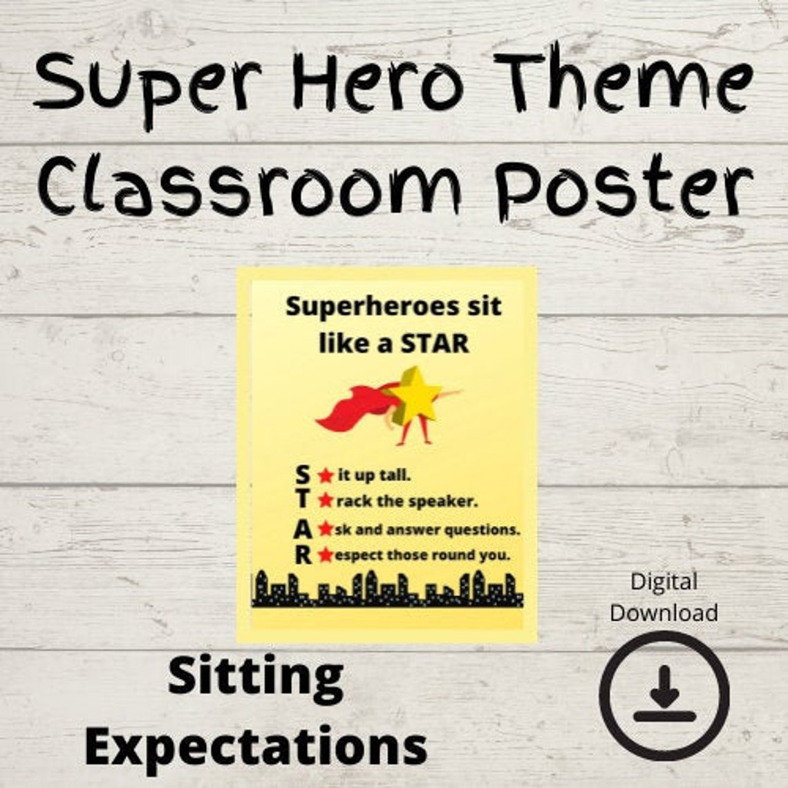 Classroom Resources | Superheroes Sit Like a Star | Superhero Classroom ...