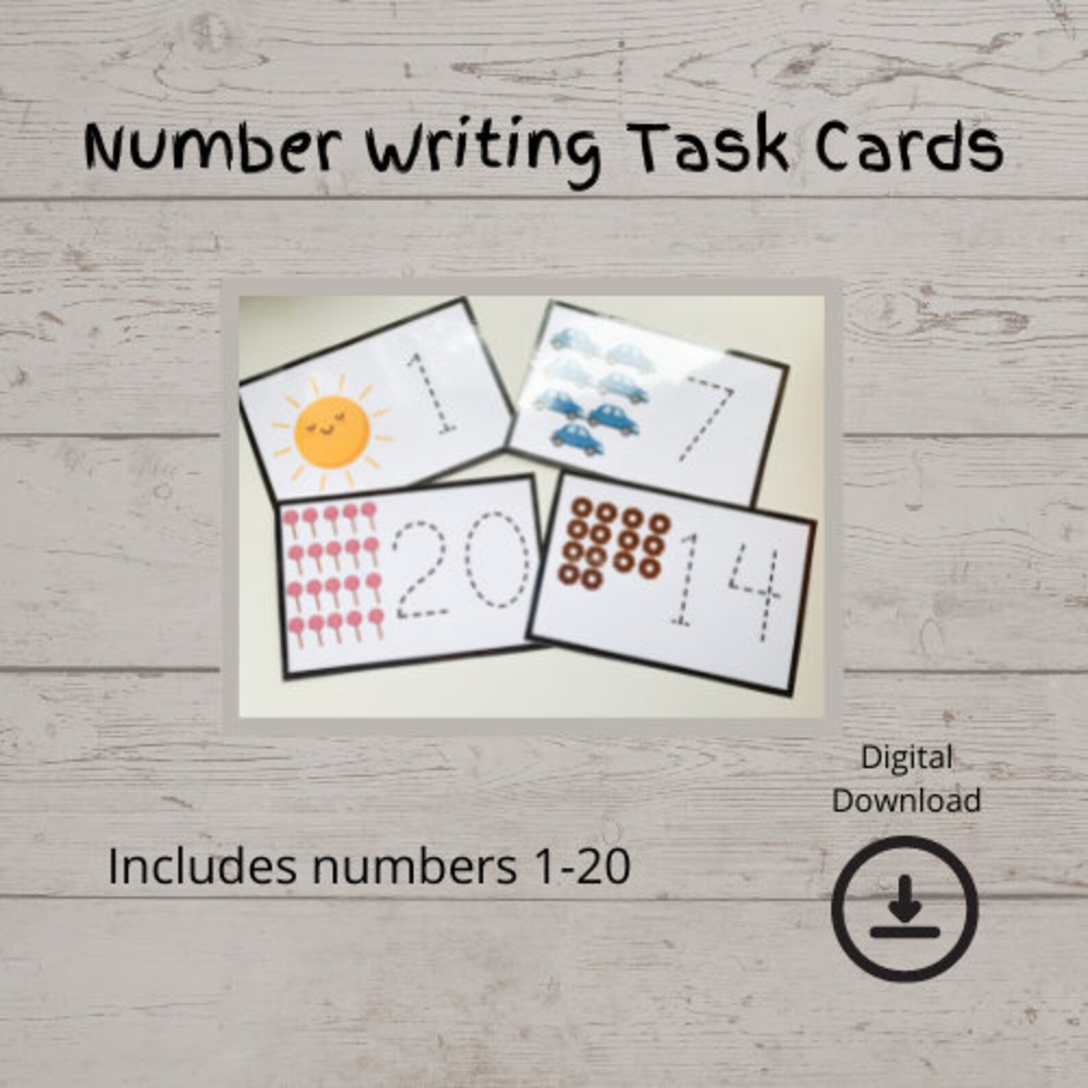 Homeschool Printables | Number Writing Task Cards | Digital Download ...