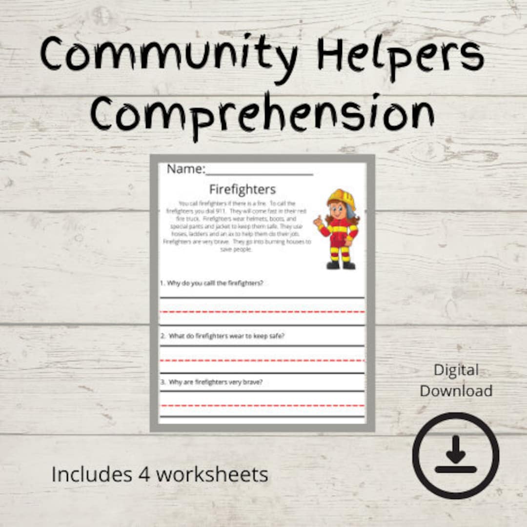 Community Helpers Reading Comprehension | Digital Download ...