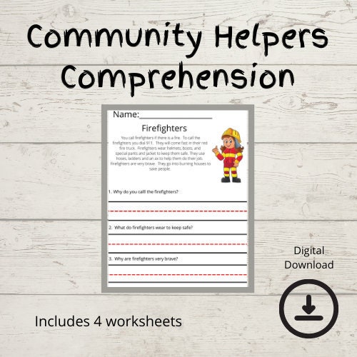 Community Helpers Reading Comprehension | Digital Download ...