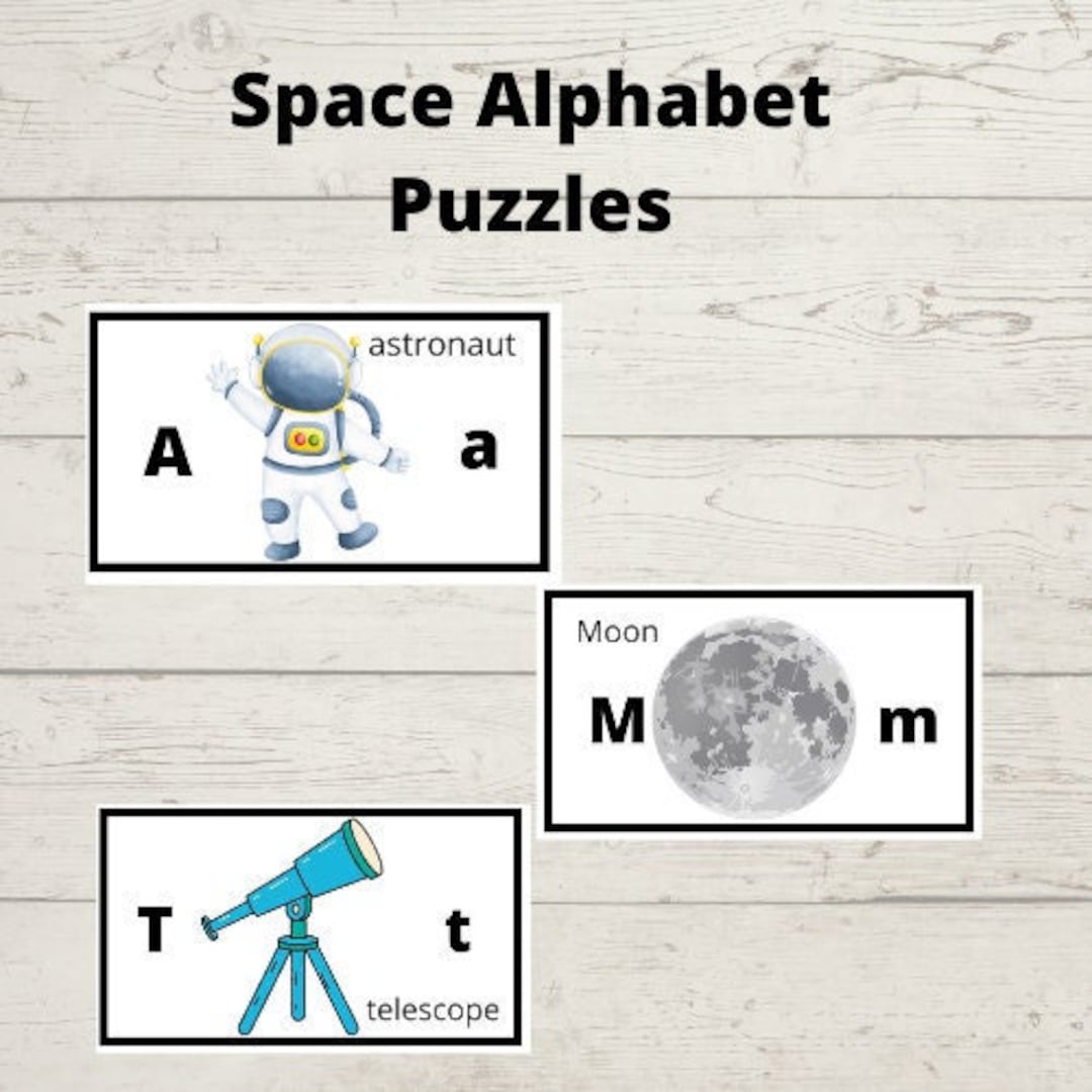 Homeschool Printables | Space Themed ABC Puzzles | Preschool Learning ...
