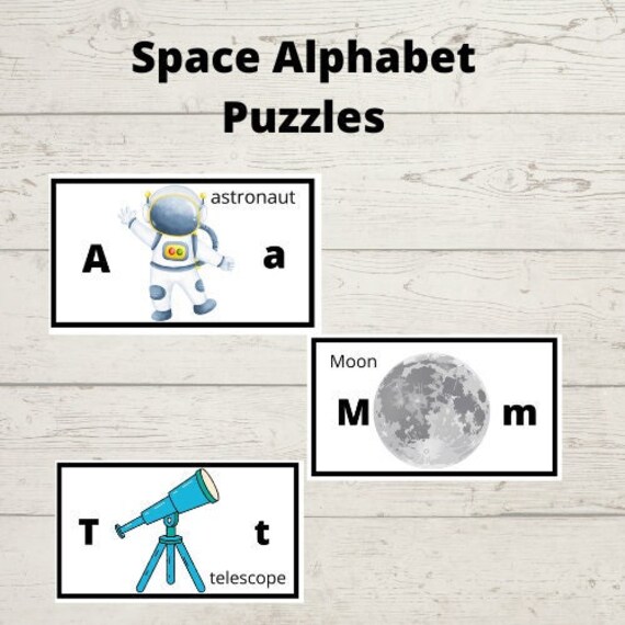 Homeschool Printables Space Themed ABC Puzzles Preschool - Etsy