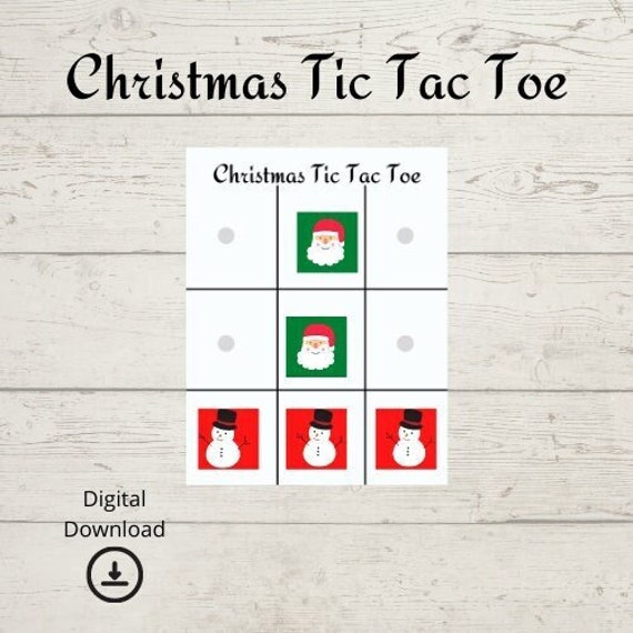 Christmas Printables for Kids Tic Tac Toe Game Stocking | Etsy