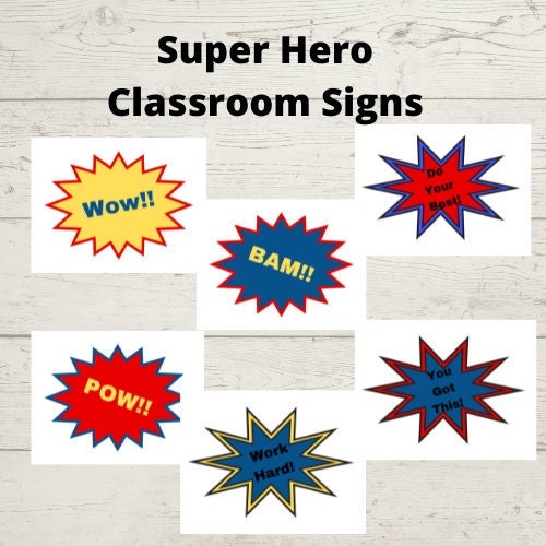 Classroom Resources | Superhero Classroom Signs| Super Hero Classroom ...