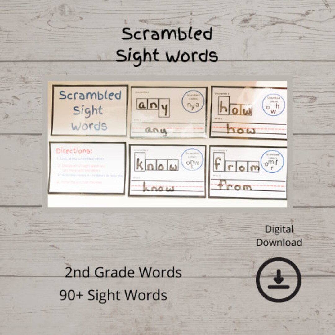 Homeschool Printables | Scrambled Sight Words | Second Grade Sight ...