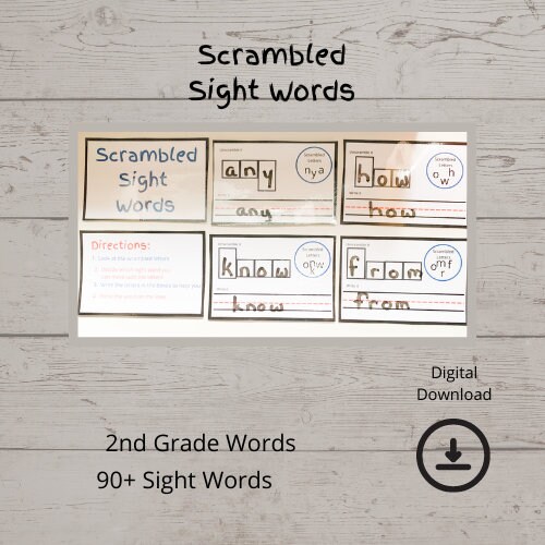 Homeschool Printables | Scrambled Sight Words | Second Grade Sight ...