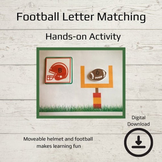 Football Learning Activity Letter Matching Toddler | Etsy