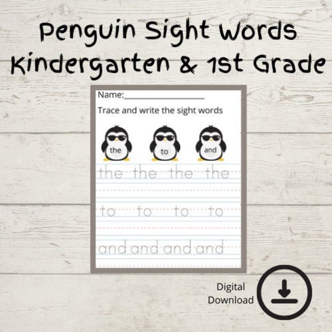 Penguin Themed Writing Sight Words Worksheets Digital - Etsy