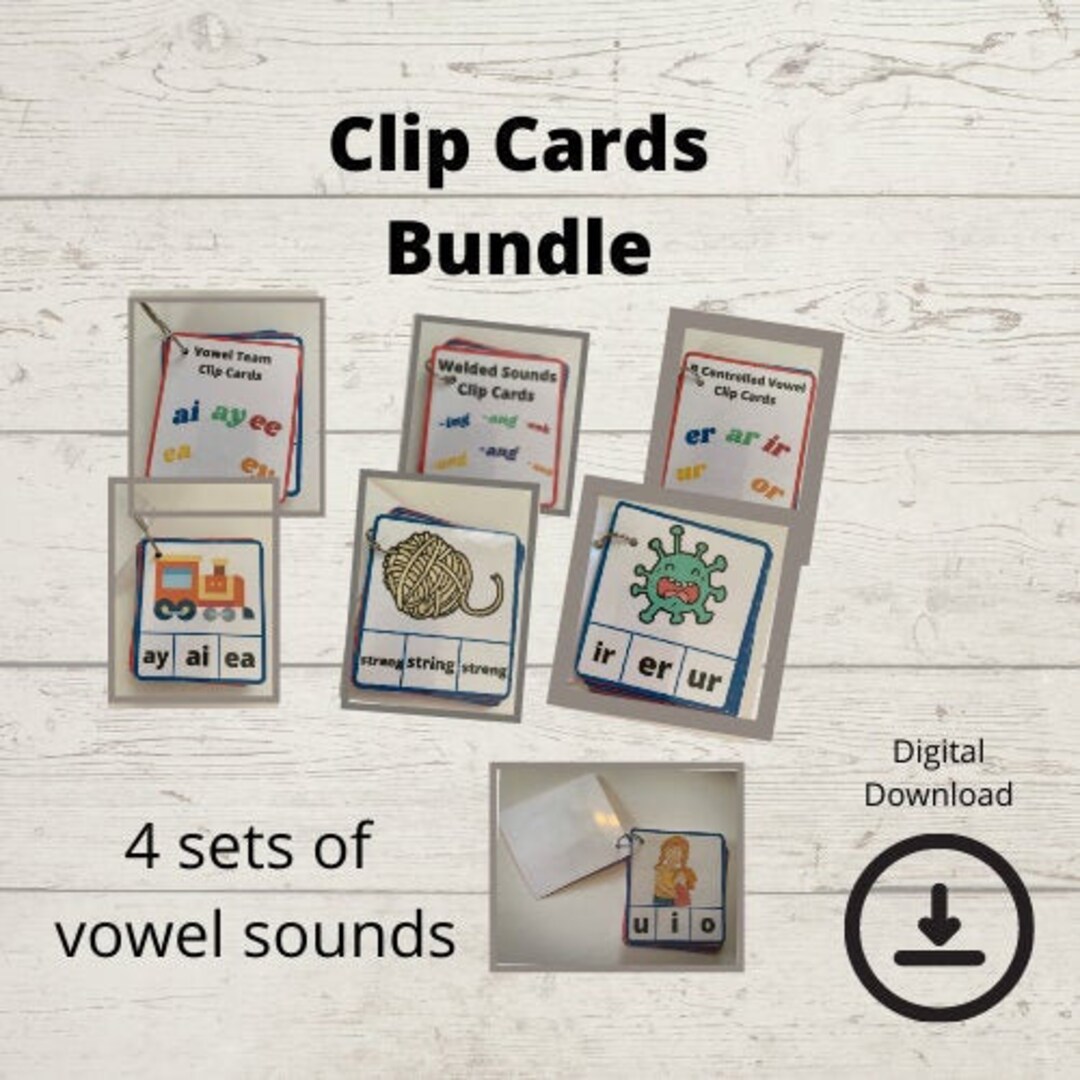Homeschool Printables | Phonics Clip Cards Bundle | Kindergarten ...
