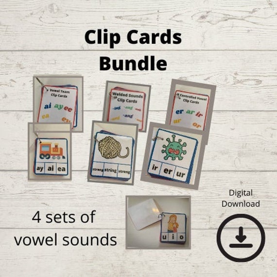 Homeschool Printables Phonics Clip Cards Bundle | Etsy