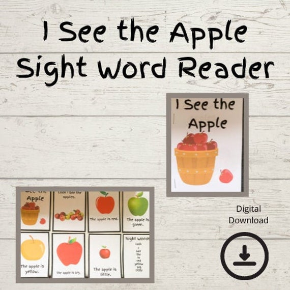 Homeschool Printables I See the Apple Sight Word Reader - Etsy