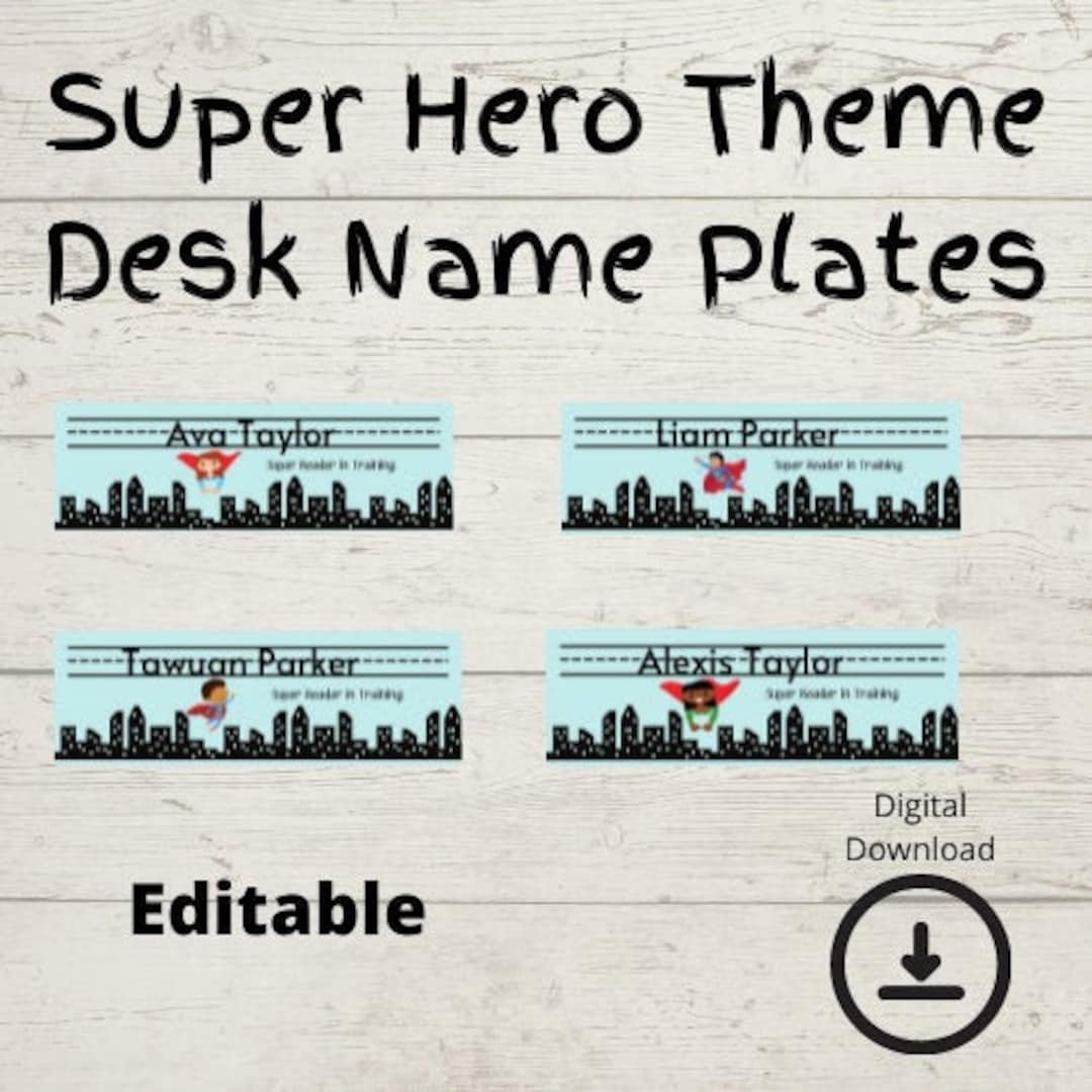 Classroom Resources | Superhero Desk Name Plates | Superhero Classroom ...