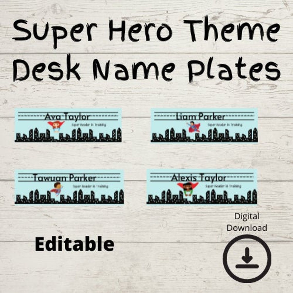 Classroom Resources | Superhero Desk Name Plates | Superhero Classroom ...