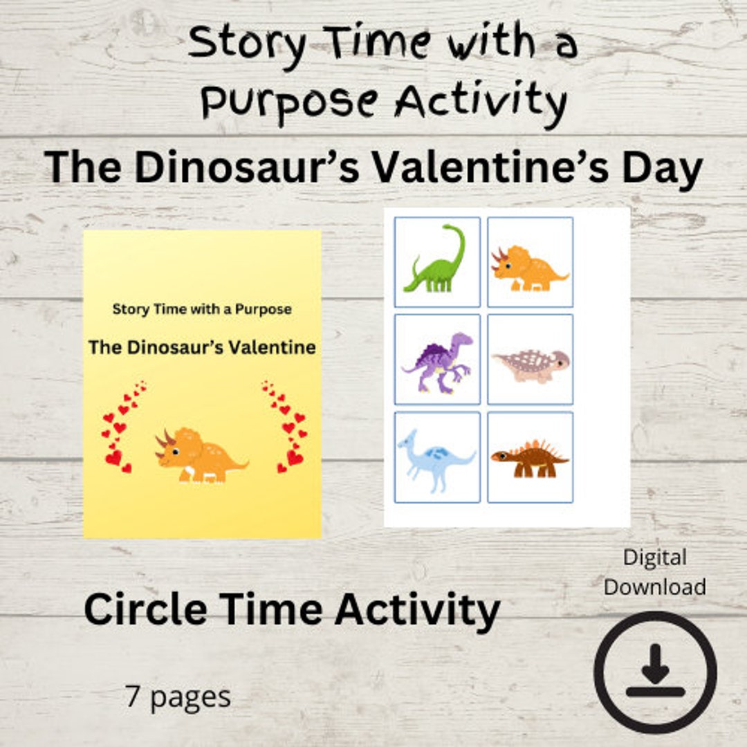 The Dinosaur's Valentine's Day| Homeschool Printable | Circle Time ...