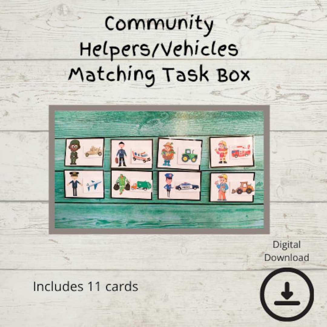 Community Helpers & Vehicle Matching Hands-on Activity | Digital ...