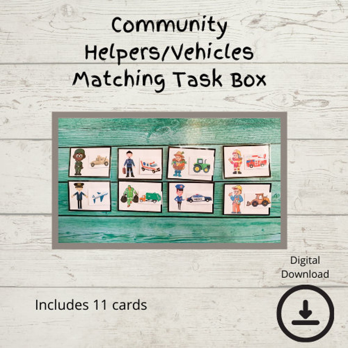Community Helpers & Vehicle Matching Hands-on Activity | Digital ...