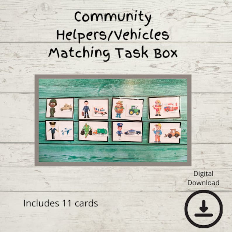Community Helpers & Vehicle Matching Hands-on Activity | Digital ...