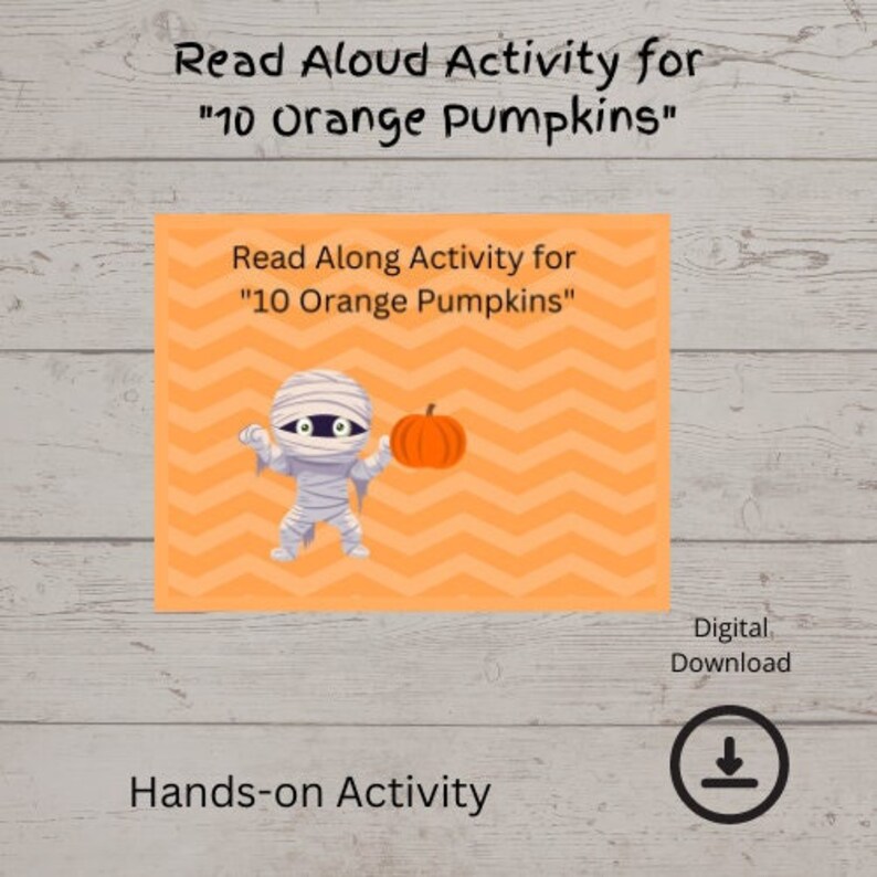 Read Aloud Activity | Pair With "10 Orange Pumpkins" | Preschool ...