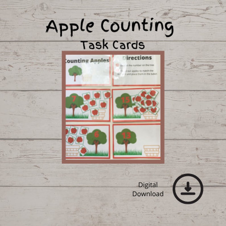 Homeschool Printables | Apple Counting Task Cards| Learn to Write ...