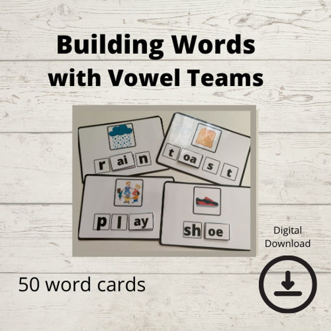 Homeschool Printables | Building Words With Vowel Teams | Kindergarten ...