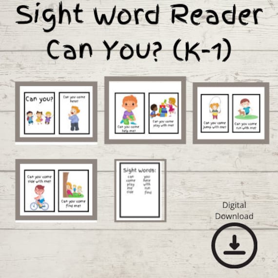 Digital Download Kindergarten I Go Sight Word Reader First Grade ...