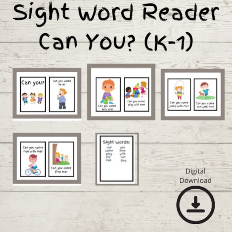 Homeschool Printables | Can You Sight Word Reader | Digital Download ...