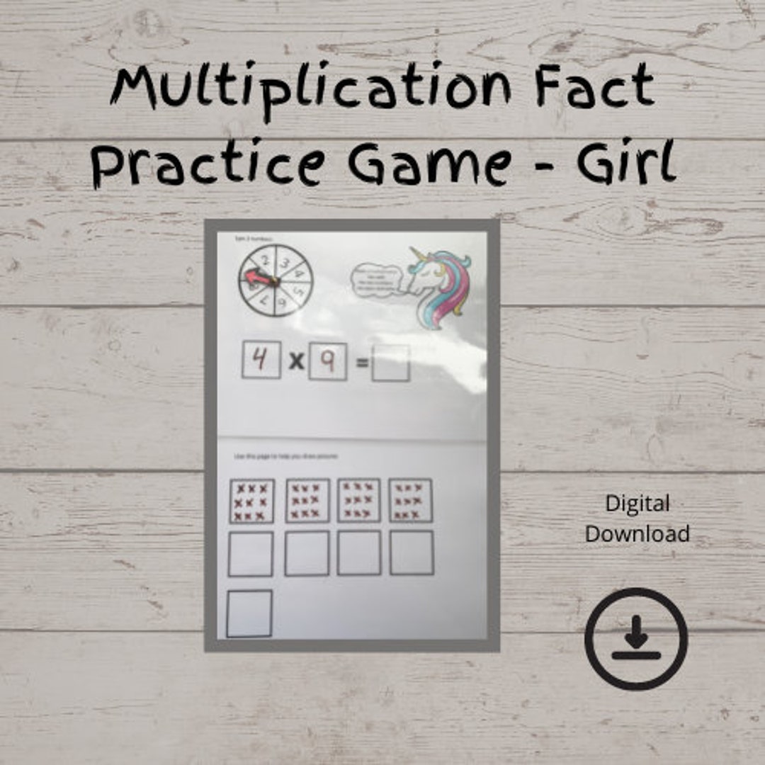 Homeschool Printables | Multiplication Fact Practice Game | Girl Themed ...