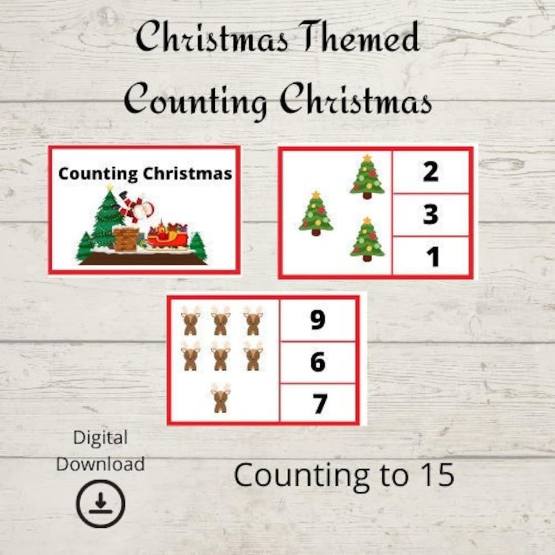 Homeschool Printables | Counting Christmas Task Cards| Christmas Theme ...