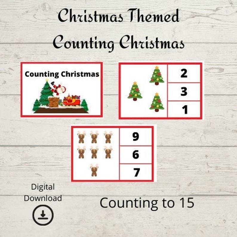 Homeschool Printables | Counting Christmas Task Cards| Christmas Theme ...
