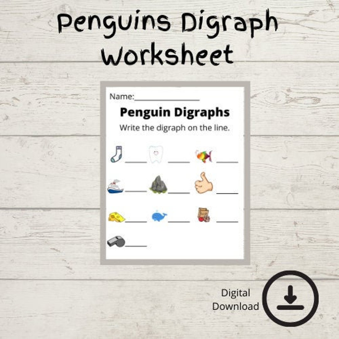 Penguin Digraph Worksheet | Classroom Printables, Kindergarten, 1st ...