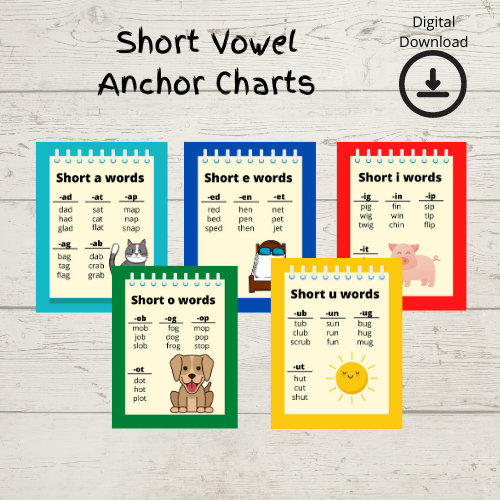 Classroom Resources | Short Vowel Anchor Charts | Phonics Posters ...