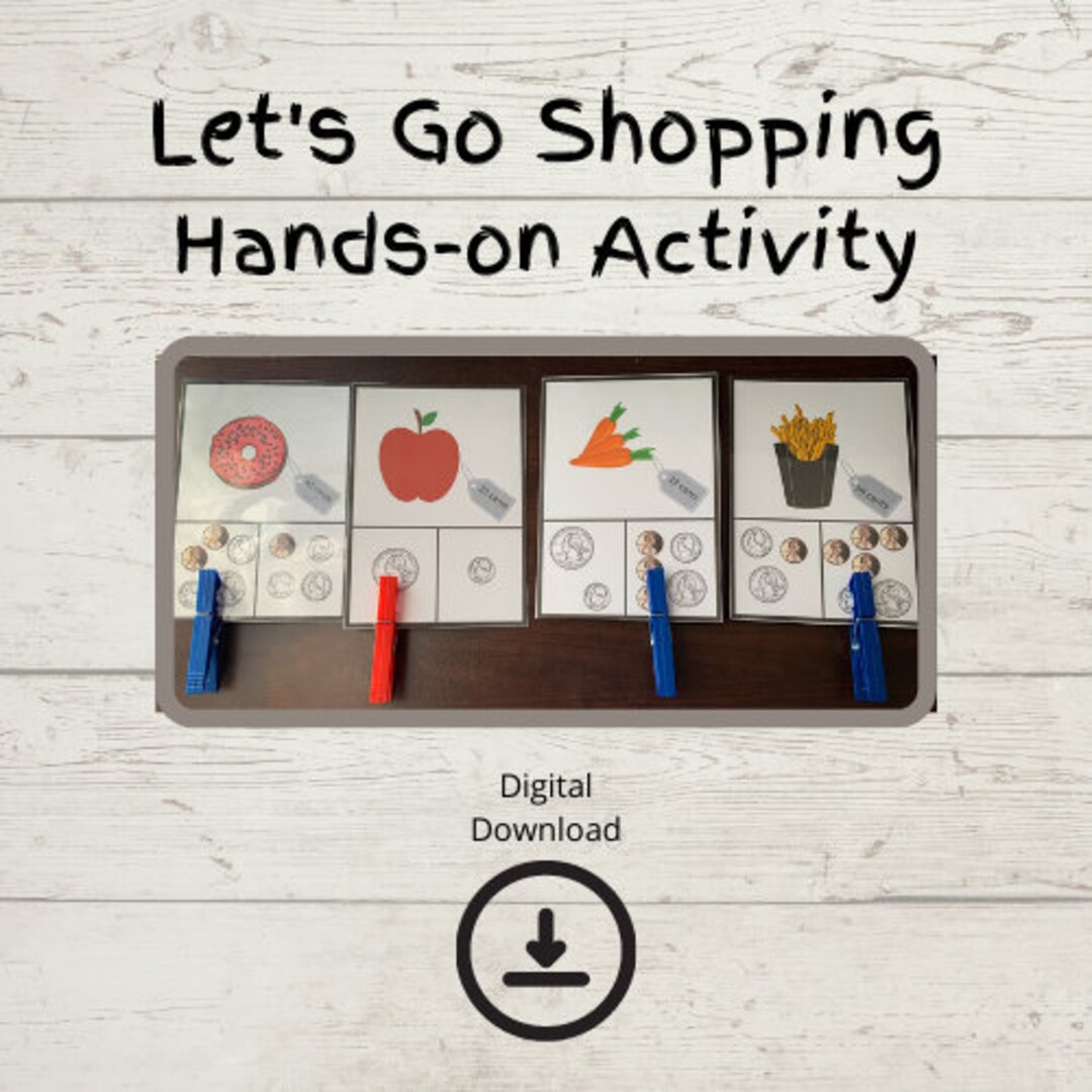 Let's Go Shopping Hands on Activity | Counting Coins | Digital Download ...