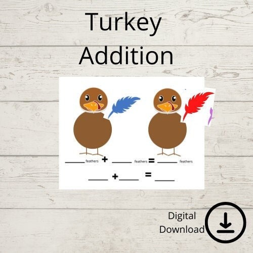 Homeschool Printables | Turkey Addition | Fall Themed Learning Mat ...